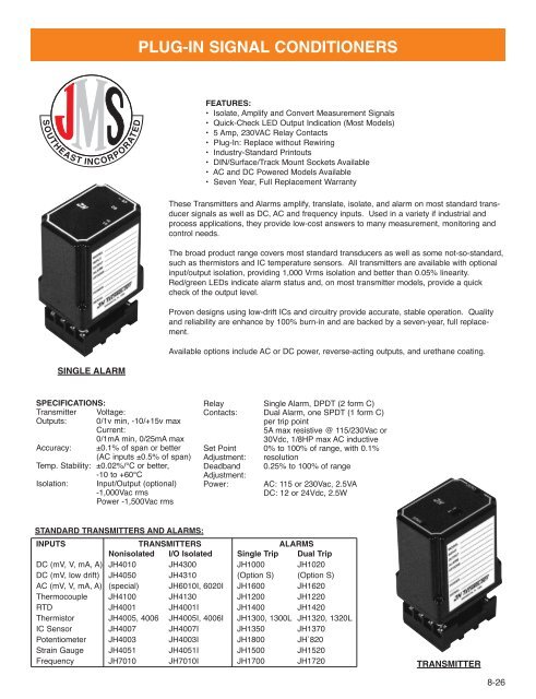 plug-in signal conditioners