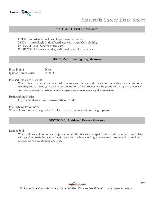 SECTION 4 First Aid Measu
