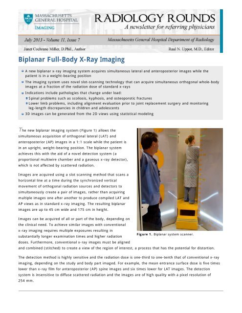 Radiology Rounds - July 2013 - Biplanar Full-Body X-Ray Imaging