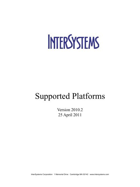 Supported Platforms - InterSystems Documentation