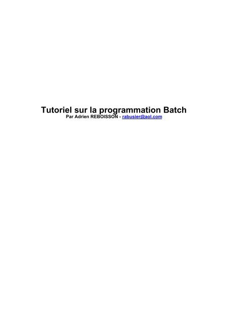 Tutoriel sur la programmation Batch - Kro gpg
