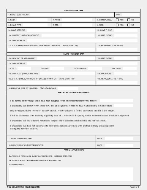 PART I - SOLDIER DATA 1.