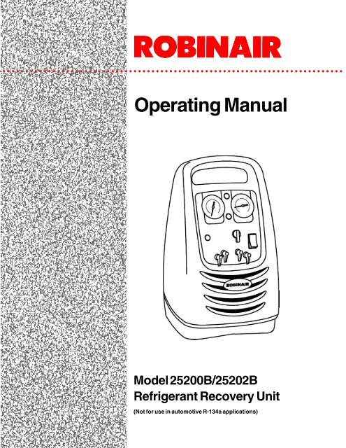 Robinair 25200B Portable Recovery Unit - NY Tech Supply