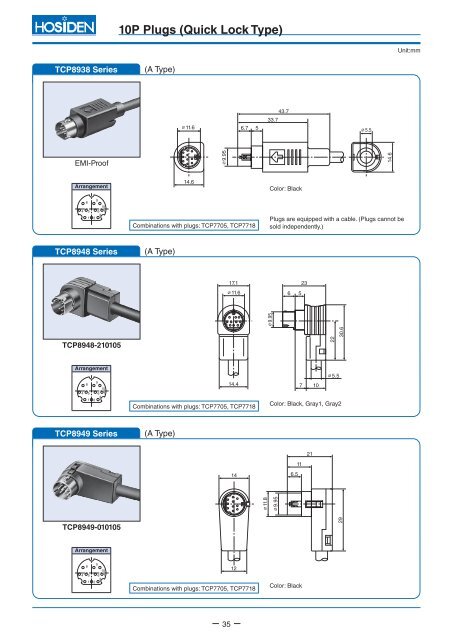 10P Plugs (Quick Lock Typ