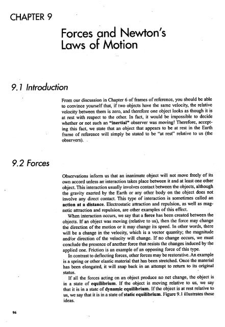 Forces and Newton's Laws of Motion