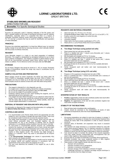LORNE LABORATORIES LTD. - Balmed