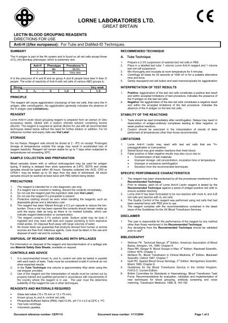 LORNE LABORATORIES LTD. - Balmed