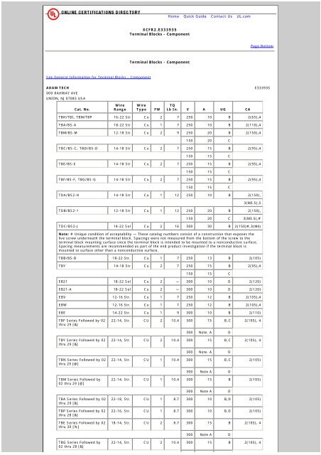 XCFR2.E333935 - Terminal Blocks - Component - Adam Tech