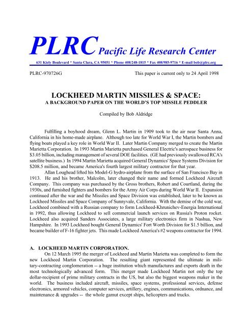 Lockheed Martin Missiles And Space