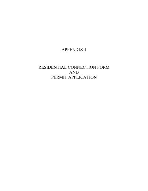 appendix 1 residential connection form and permit application