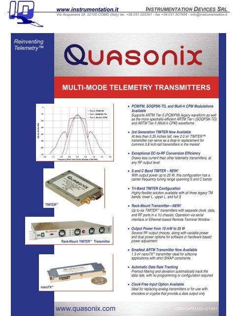 multi-mode telemetry transmitters - Instrumentation Devices