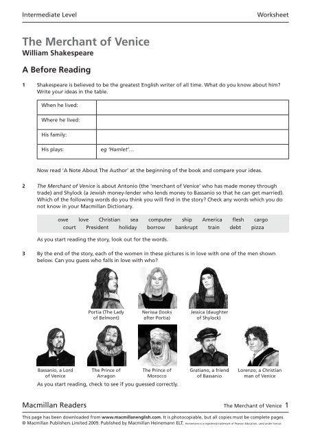 The Merchant of Venice - Macmillan Readers