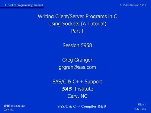 C Socket Programming Tutorial Writing Clientserver Programs In C