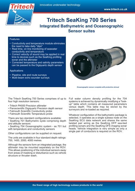 Tritech SeaKing 700 Series - Marine Solutions