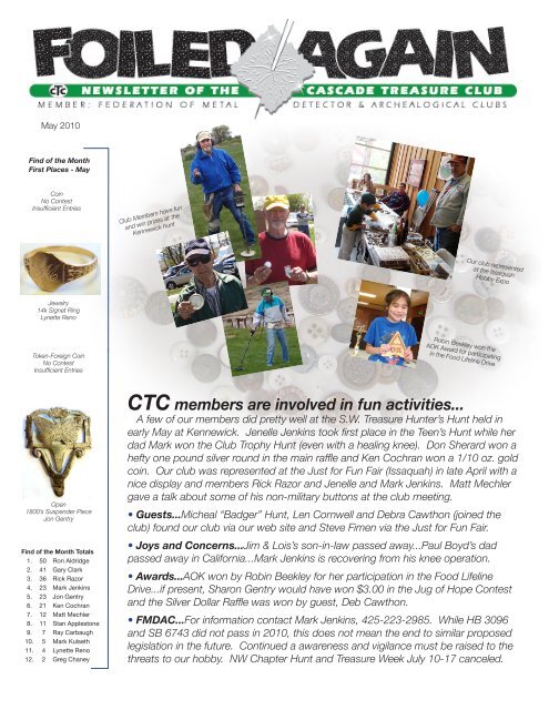 CTC members are involved in fun activities... - Cascade Treasure Club