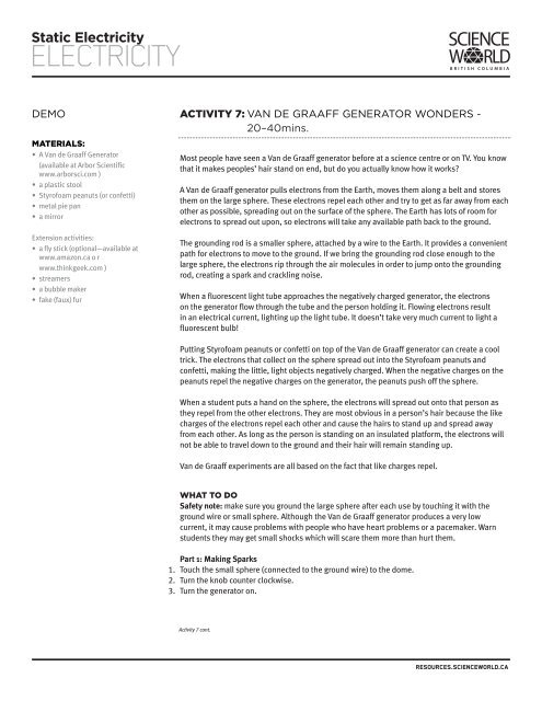 Static Electricity - Science World Resources