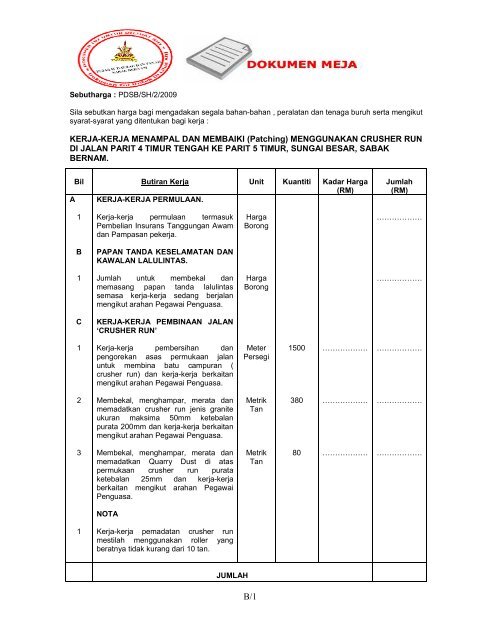 Fail Tender - Sistem Tender Dokumen dan Sebutharga