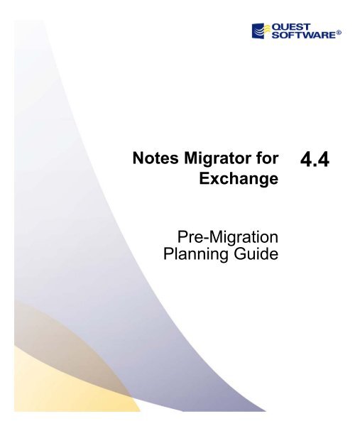 Quest Notes Migrator for Exchange User Guide - Quest Software
