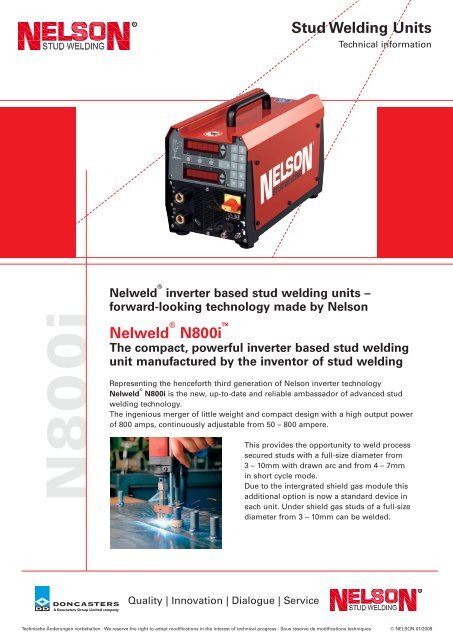 Nelweld N800i Stud Welding Units - Nelson-europe.co.uk
