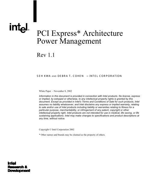 PCI Express* Architecture Power Management - Intel