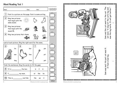 Word Reading Test 1 - Rising Stars