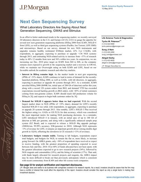 Next Gen Sequencing Survey - Genomics Law Report