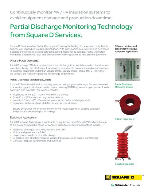 Partial Discharge Monitoring Technology from Square D Services.