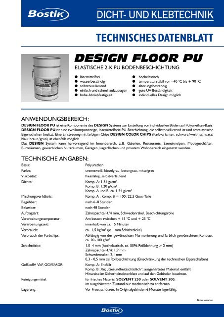 TECHNISCHES DATENBLATT design floor pu - Bostik