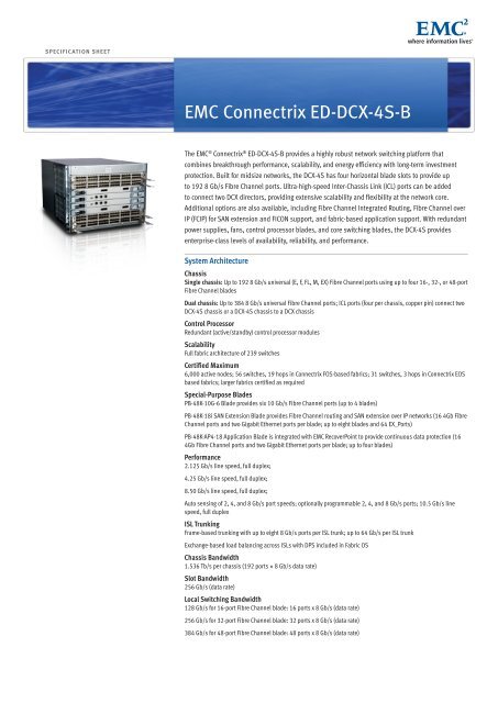 H6224-EMC Connectrix ED-DCX-4S-B Specification Sheet