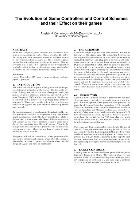 The Evolution of Game Controllers and Control Schemes and their ...