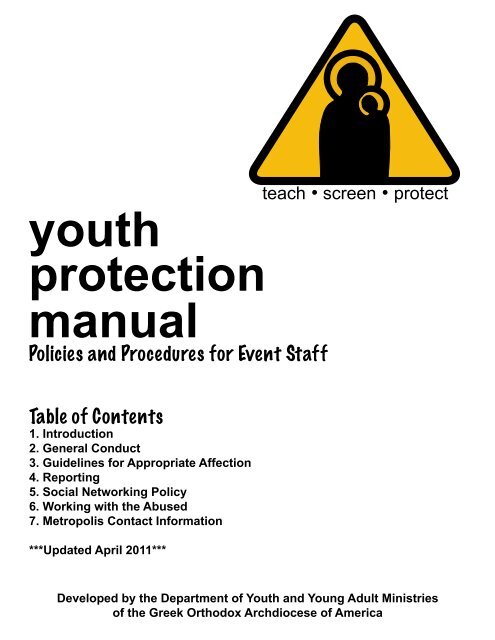 youth protection manual - Greek Orthodox Archdiocese of America