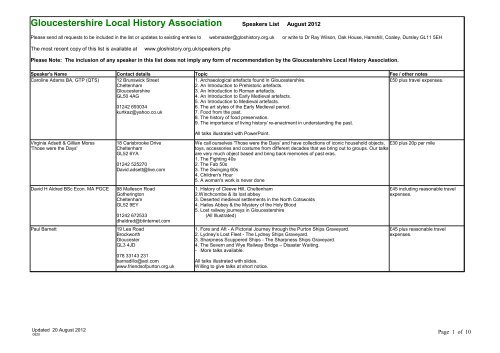 Gloucestershire Local History Association