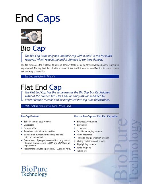 Bio-Pure End Caps - Tri-Canada