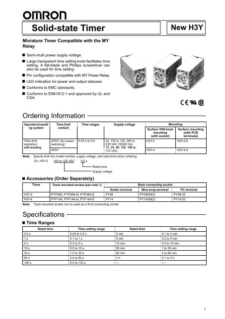 New H3Y Solid-state Timer