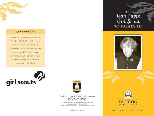 Jean Capps Girl Scout - Girl Scouts of Greater Mississippi