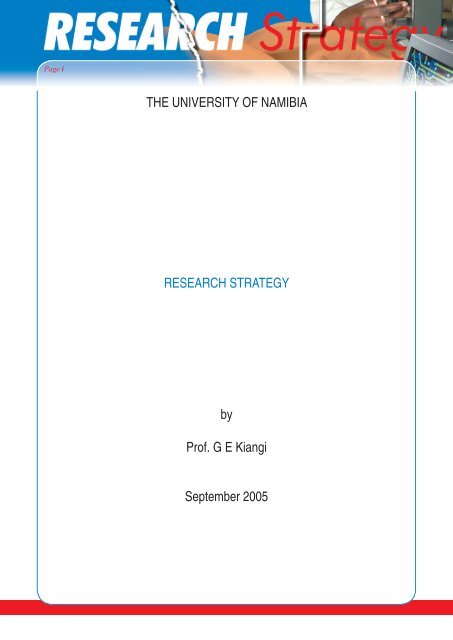 Institutional Research Strategy - University of Namibia