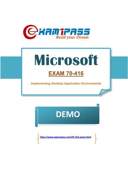 Microsoft EXAM 70-416 - Exam1pass Microsoft EXAM 70-416 - Exam1pass