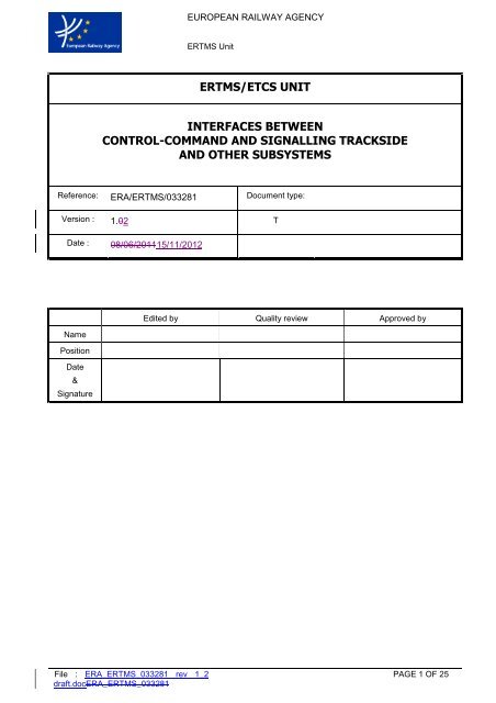 ertms/etcs unit interfaces between control-command and ... - ERA