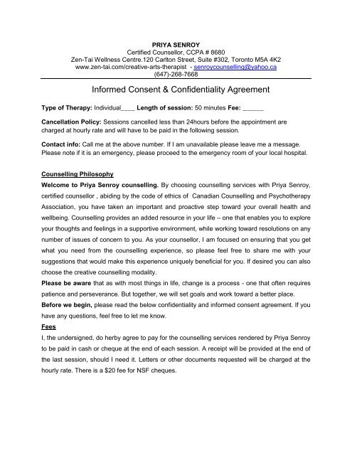 Informed Consent & Confidentiality Agreement