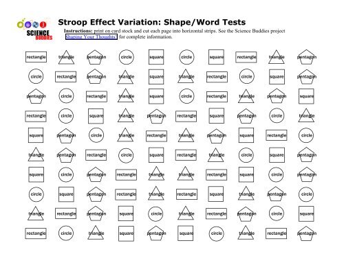 Stroop Effect Variation: Shape/Word Tests - Science Buddies