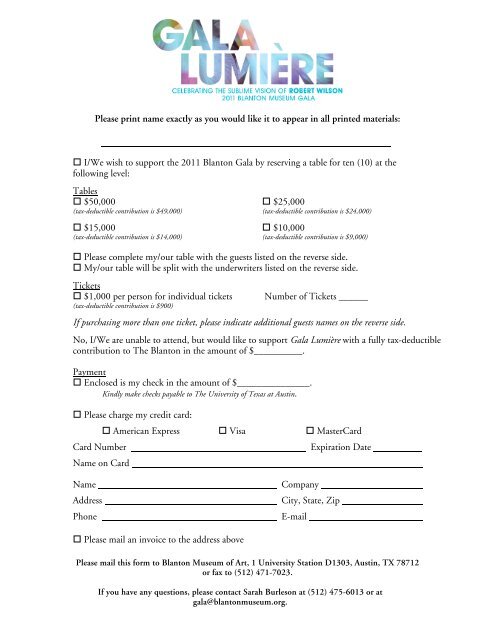 Please print name exactly as you would like it to appear in all printed ...