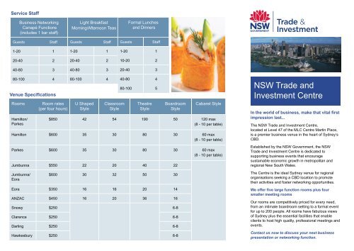 NSW Trade and Investment Centre brochure [PDF File - 361.3 KB]