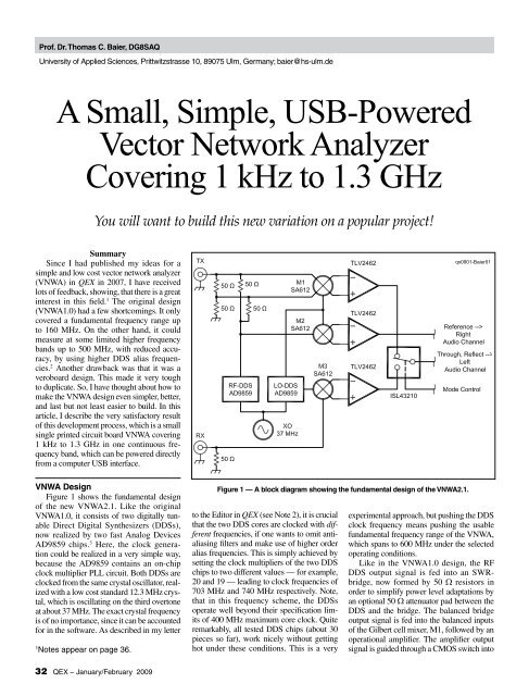 A Small, Simple, USB-Powered Vector Network Analyzer Covering 1 ...