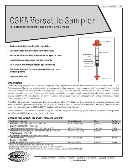 OSHA Versatile Sampler (OVS) Cat. No. 226-30-16 ... - SKC Inc.