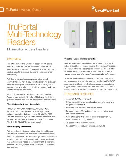 TruPortal Multi-technology Readers - Interlogix
