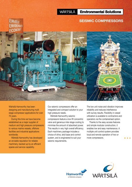 WÃƒÂ¤rtsilÃƒÂ¤ Hamworthy Seismic Compressors