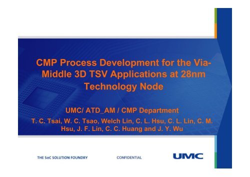 CMP Process Development for the Via- Middle 3D TSV ... - Sematech