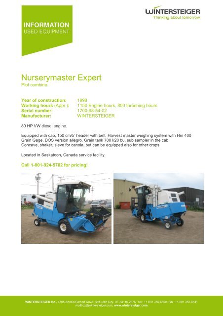 Nurserymaster Expert - Wintersteiger