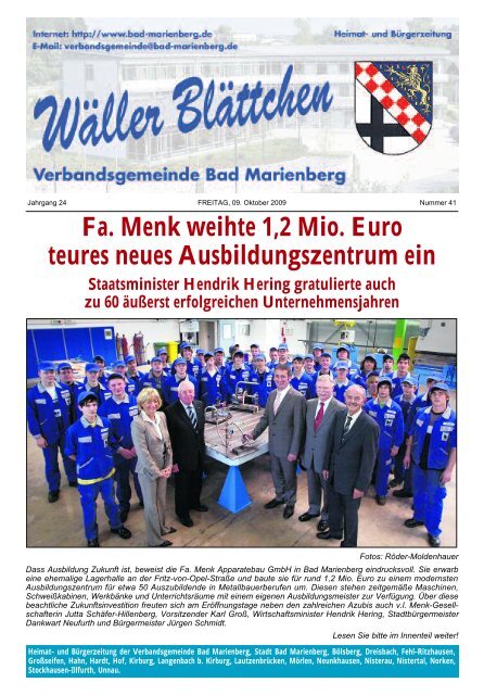 Fa. Menk weihte 1,2 Mio. Euro teures neues Ausbildungszentrum ...