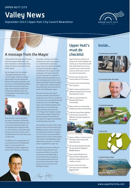 to view the Valley News | September 2012 - Upper Hutt City Council